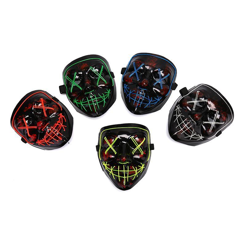 OYPH LED Glow Mask EL Wire Light Up The Purge Movie Costume Light Party ...