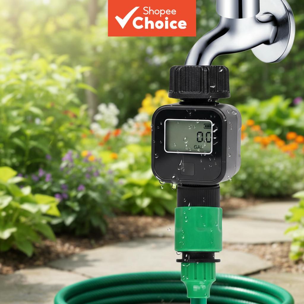 3/4 Inch Digital Water Flow Meter with 4 Traffic Modes IPX5 Irrigation ...