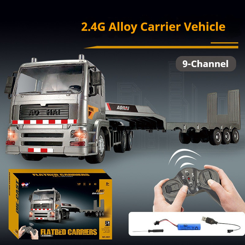 Simulation:New Tow Truck Product12.4G Flatbed Large Truck Alloy18Remote ...