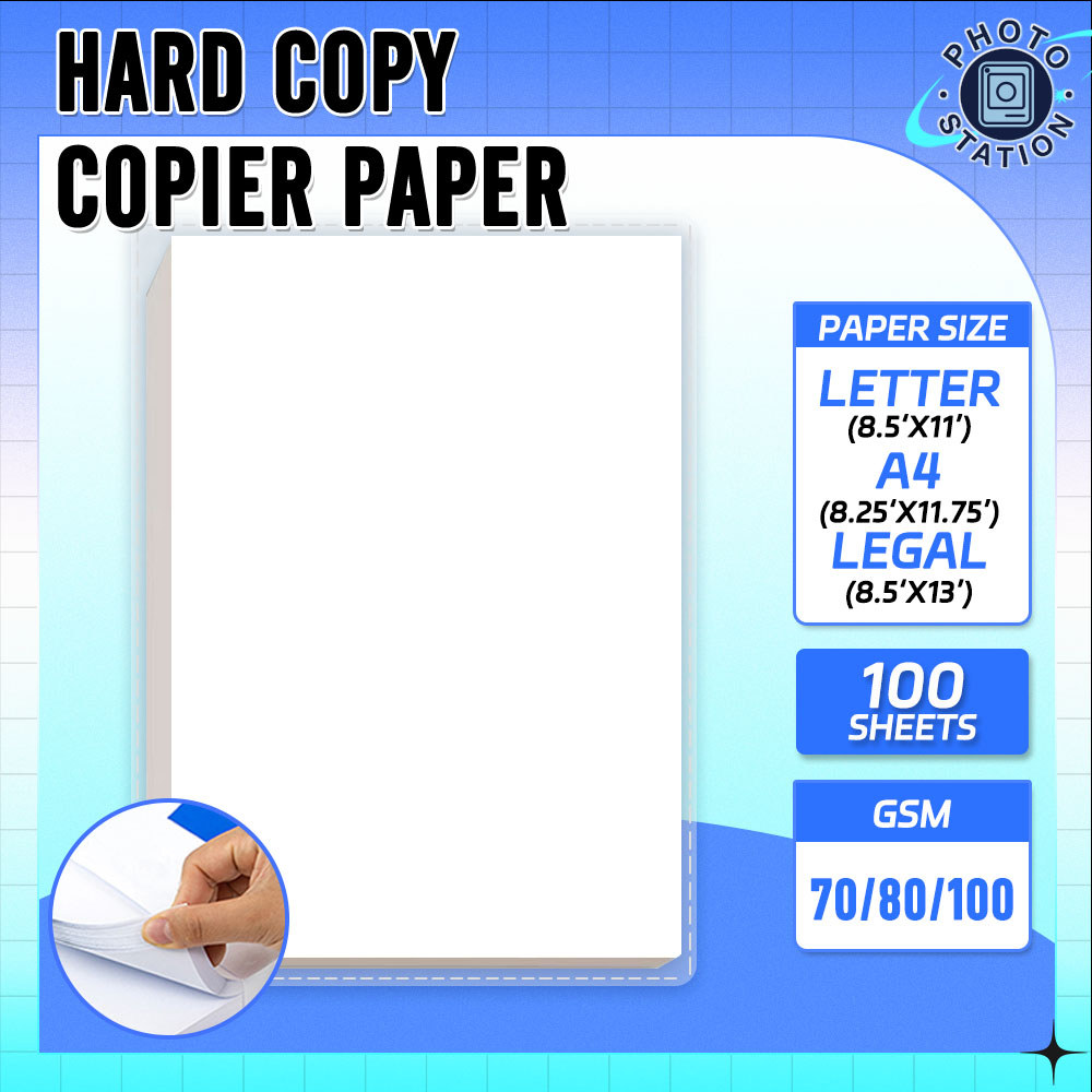 100Pcs Hard Copy Bond Paper Short / A4 / Long High Quality 70gsm ...