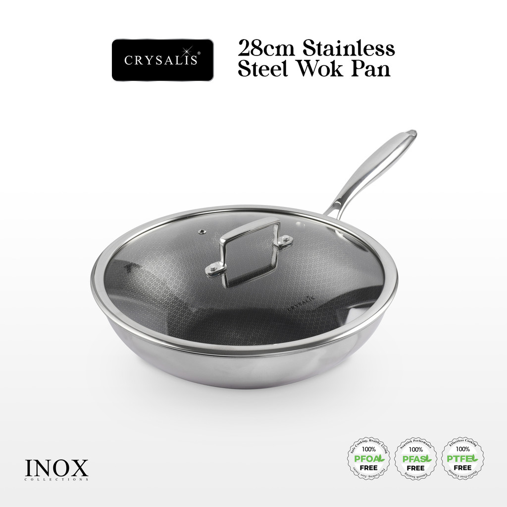CRYSALIS INOX Stainless Steel Cookware Collection Honeycomb Non-Stick ...