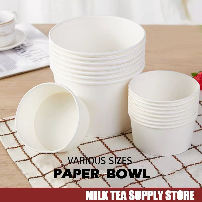 50PCS Paper Bowl Disposable Food Storage Environmentally 260cc 320cc ...