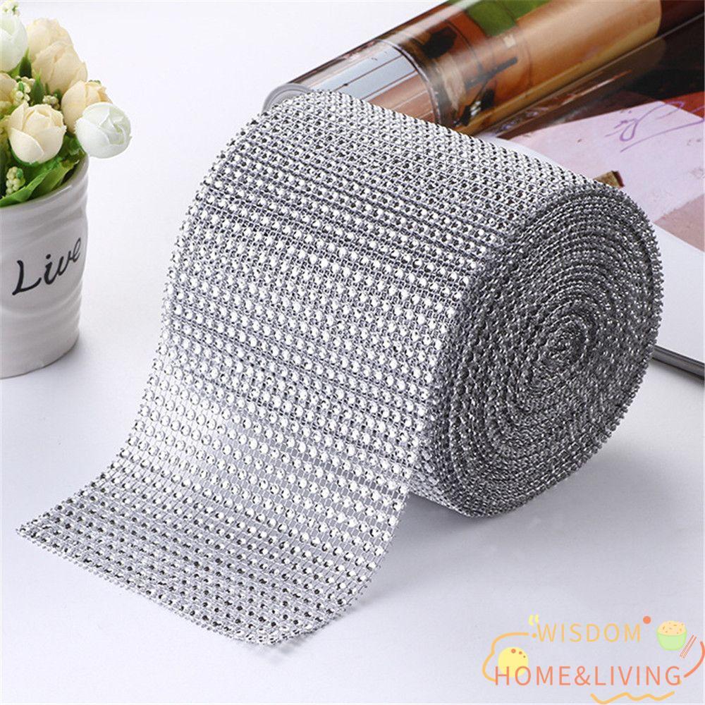 WISDOM 1 Yard 24 Rows Crystal Diamond Mesh Useful Cake Wrap Birthday ...