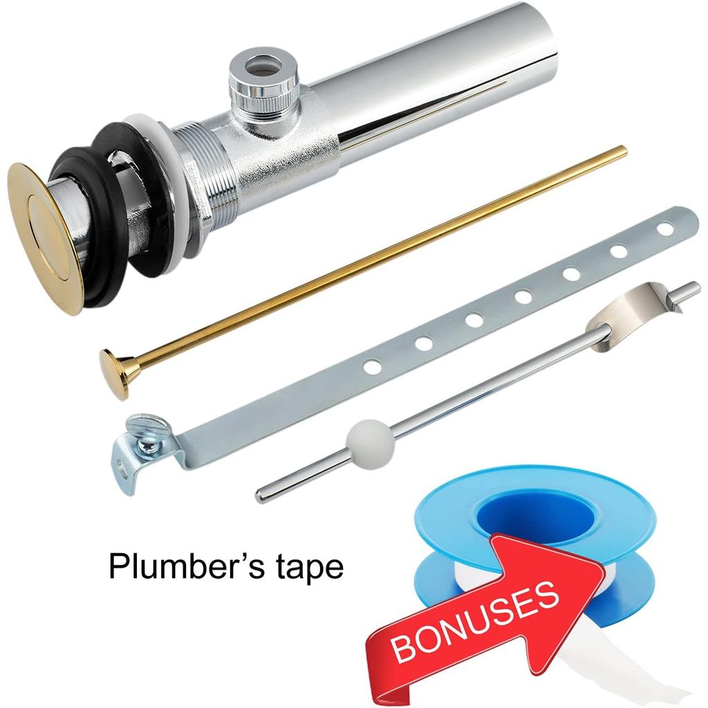 Artiwell Sink Pop-Up Drain Stopper Assembly with Lift Rod and Overflow ...