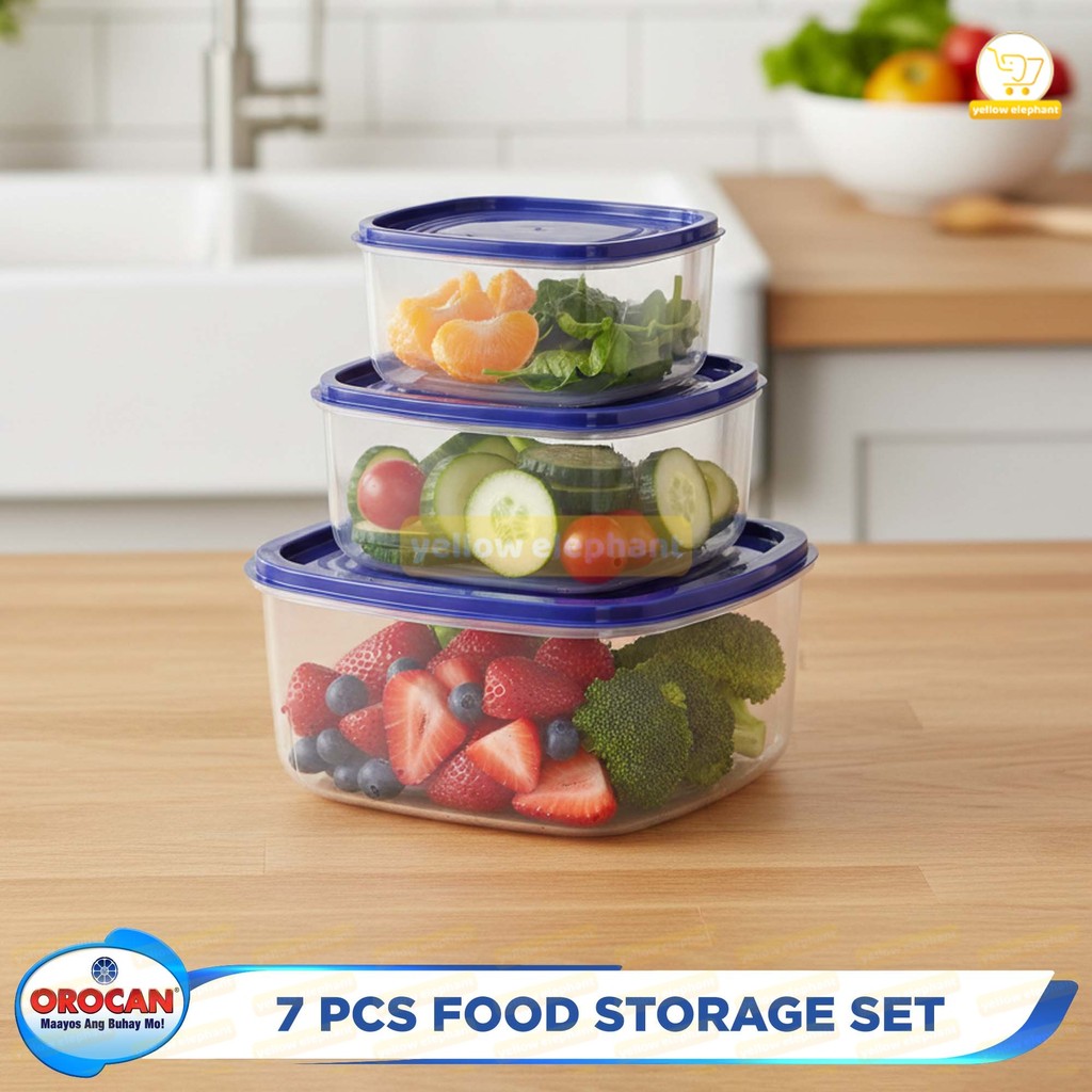 Orocan Fresh 7-Piece Food Container Set Keep Food Fresher, Longer (7-in ...