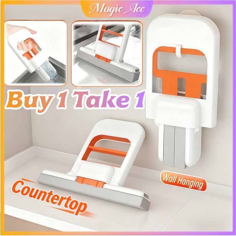【Buy1Take1】Mini Table Mop Foldable Portable With Squeezer Wet and Dry ...