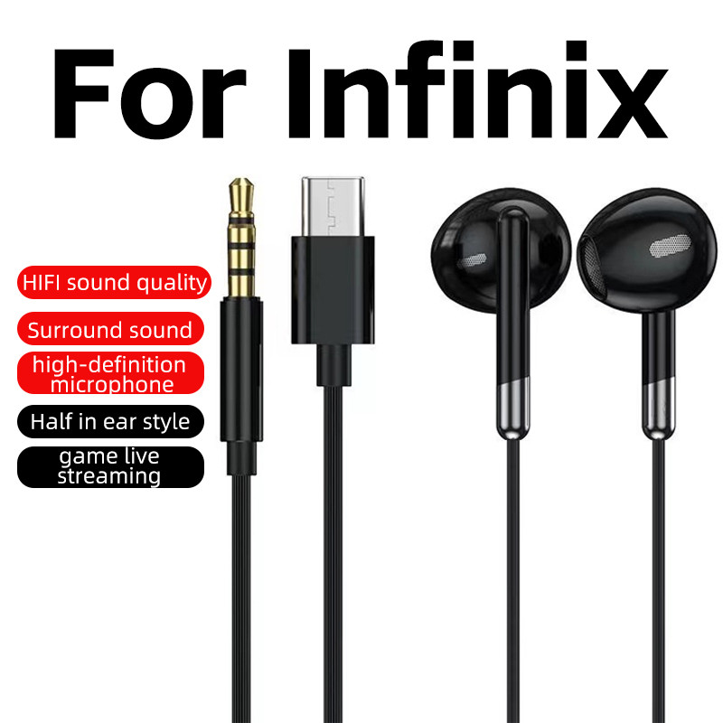 Infinix-Exclusive wired earphones with microphone hifi gaming headset ...