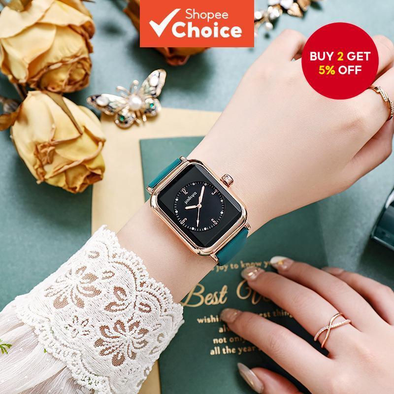 Art Square Glow Quartz Watch Colorful Silicone Small Square Watch For ...