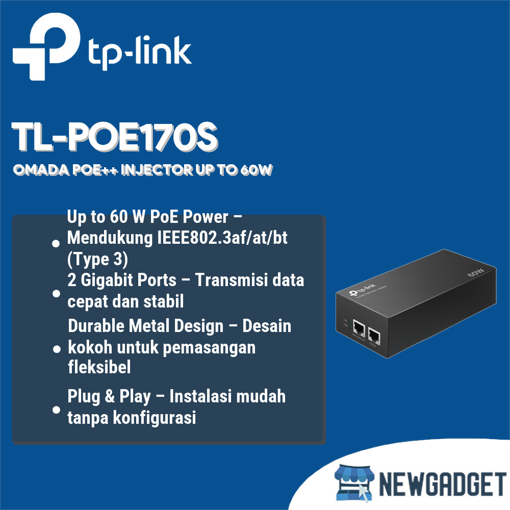 TP-LINK TL-POE170S OMADA POE++ INJECTOR UP TO 60W | Shopee Philippines