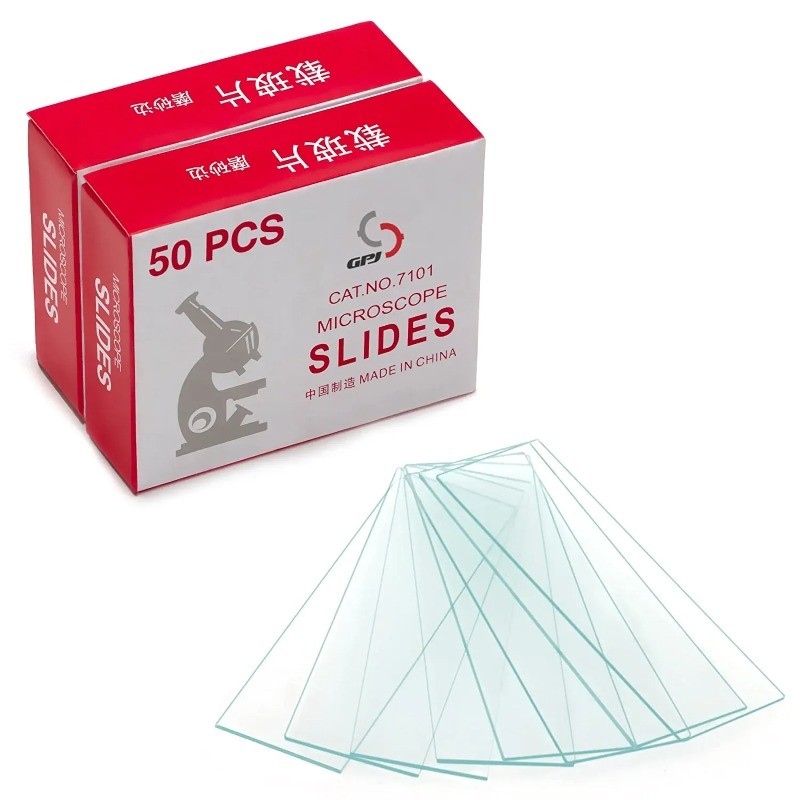 50 pcs/Box Lab Microscope Slides 1mm-1.2mm Thick Glass Slides for ...
