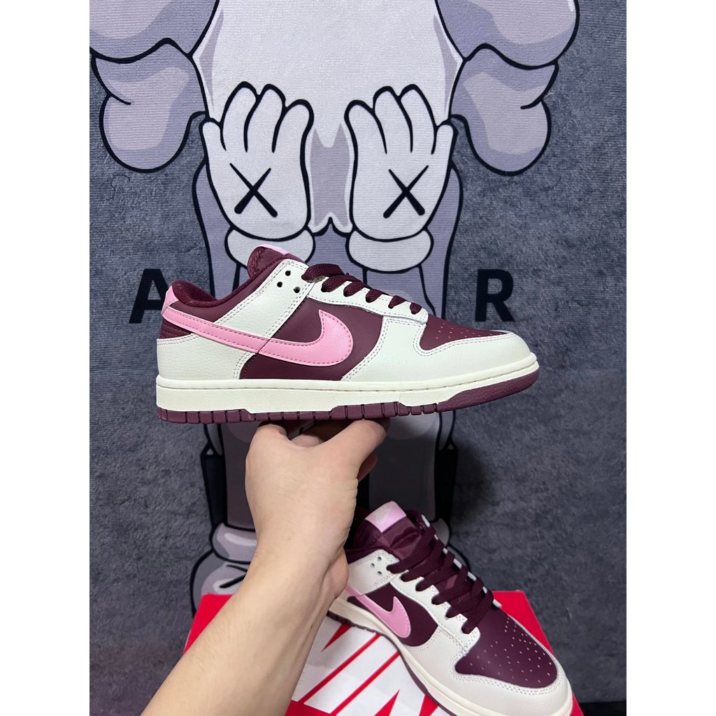 Nike Wine Red Lychee Print Brushed Rubber Low-Top Casual Sneakers ...