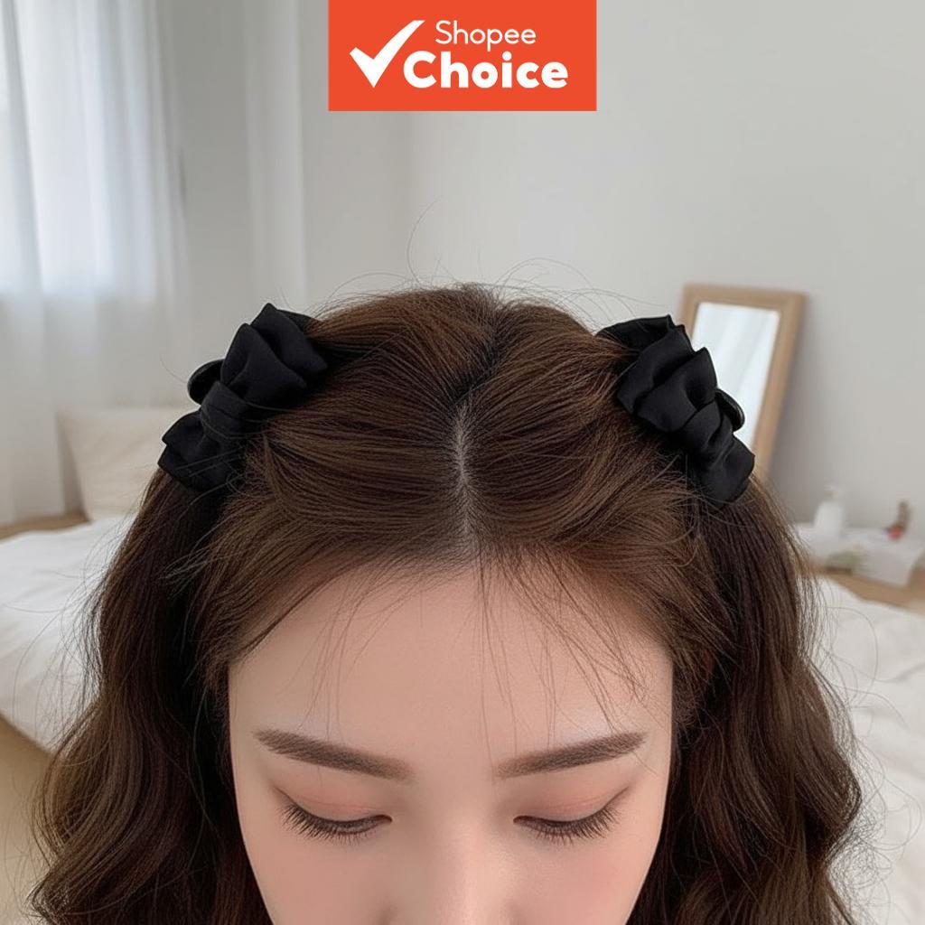 Sweet Black Bow Princess Hair Claw - Small Side Clip for Women's Bangs ...