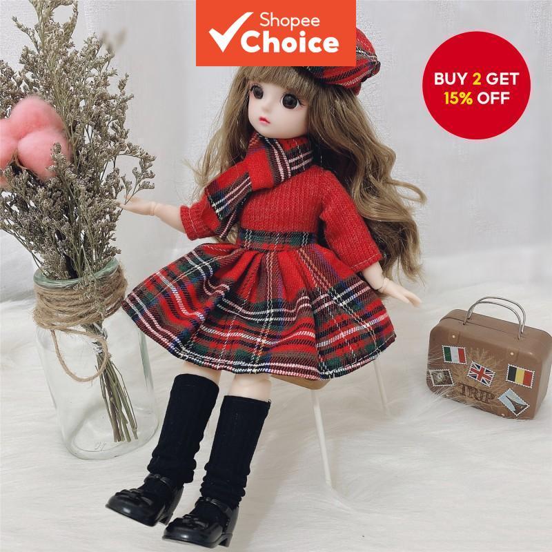 30CM BJD Doll With 12 Moveable Joints - 1/6 Scale Dress Up Toy Brown ...