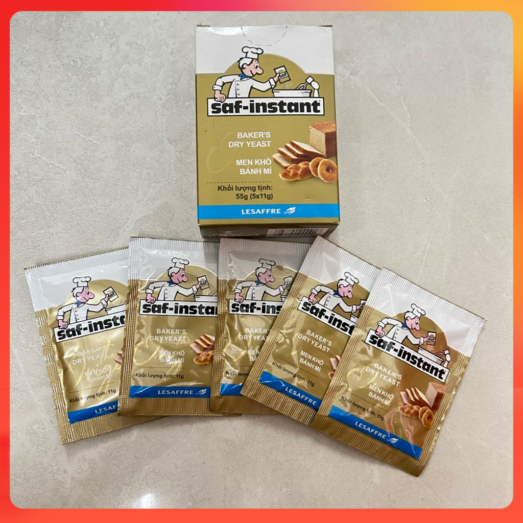 Box of 5 packs of SAF Chef Brand Yellow Label Sweet Yeast - Instant 55g ...