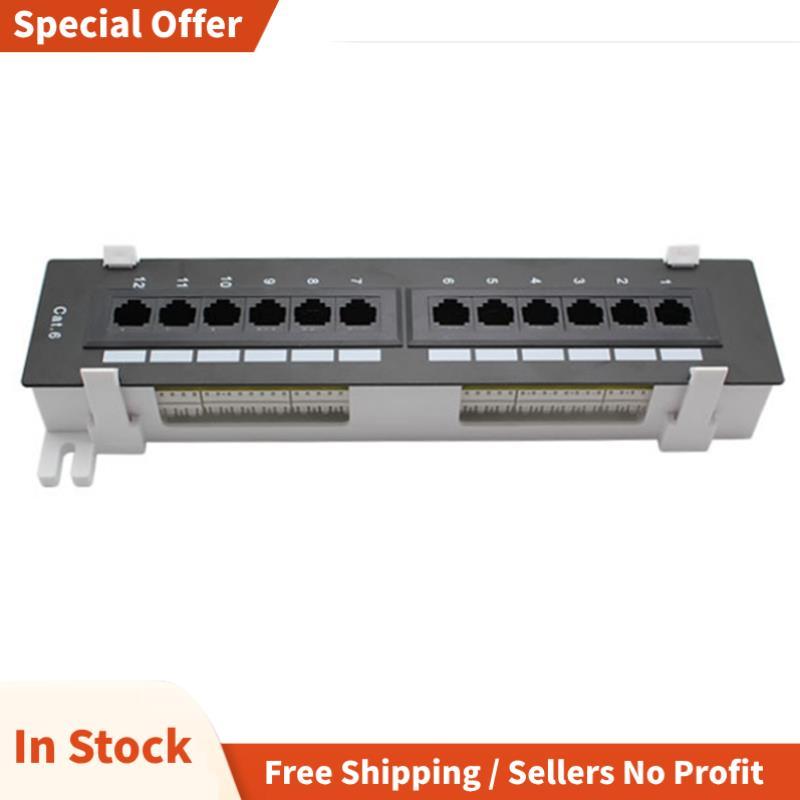 Wall Mount Rack with 12 Port CAT6 Patch Panel RJ45 Networking Tool Kit ...