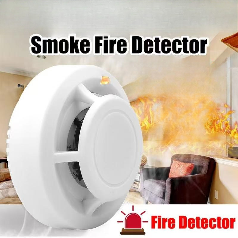 Battery-Operated Smoke Detector Portable Fire Alarm Sensor with 9V ...