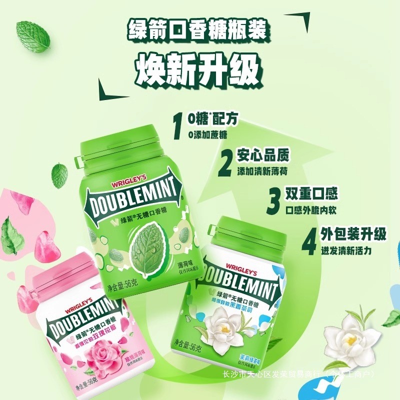 Green Arrow Original Mint Flavor Chewing Gum, Approximately 40 Pieces ...