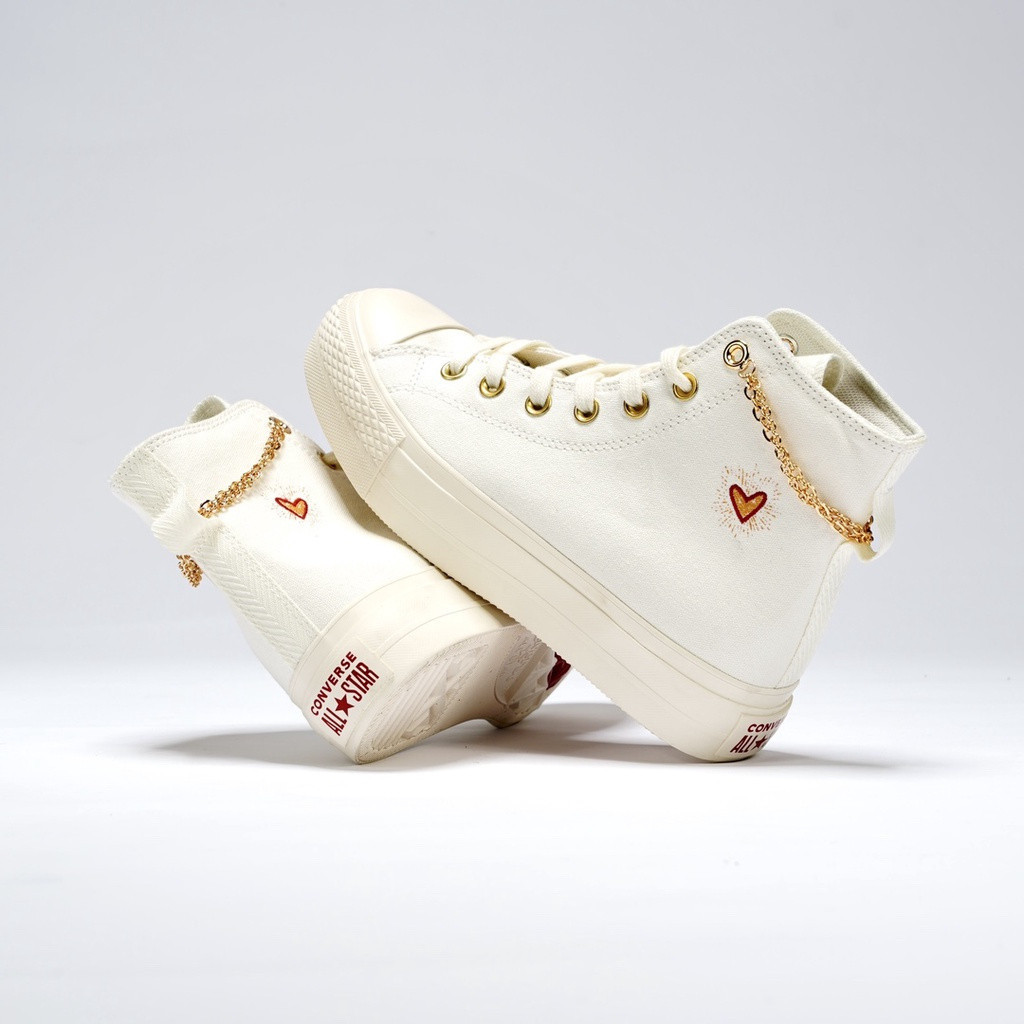 2023 Valentine's Day Limited Edition Converse White with Gold Metal ...