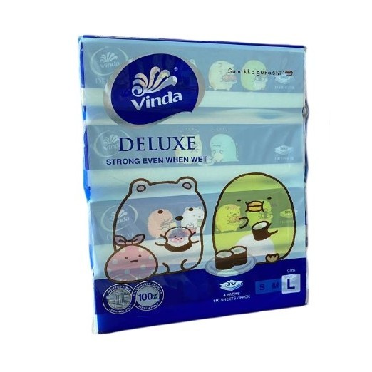 Vinda Deluxe Soft Pack Facial Tissue Large (4 x 110 sheets) (Packaging ...