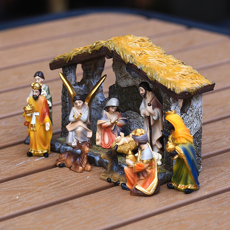 Classic Nativity Scene Set of Manger Figures | Shopee Philippines