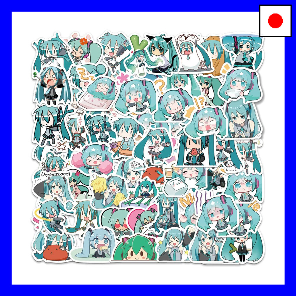 Hatsune Miku Sticker Set, 65 Waterproof Decals, Hatsune Miku Sticker ...