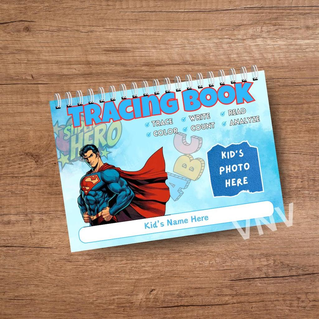 Superman Customize Tracing Pad With Covers Trace Alphabet Names Numbers ...