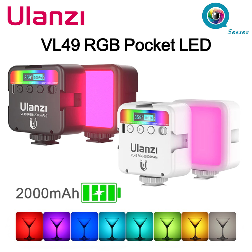 Ulanzi VL49 RGB Pocket LED Video Light On Camera Fill Light Mini Vlog ...
