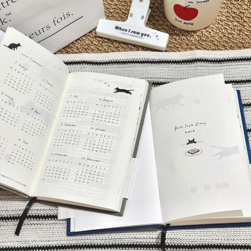 Uequilib 1Pcs Daily Weekly Plan Journal Cute Cat A6 2026 Week Planner ...