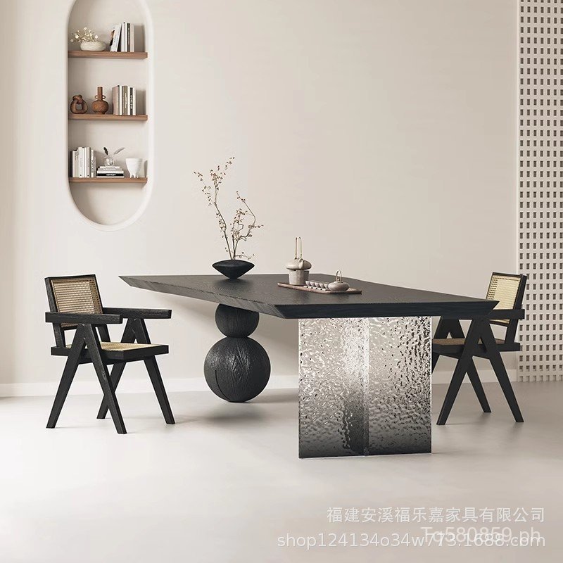 Silent Wind Fortune Whole Board Tea Table and Chairs Water Wave ...
