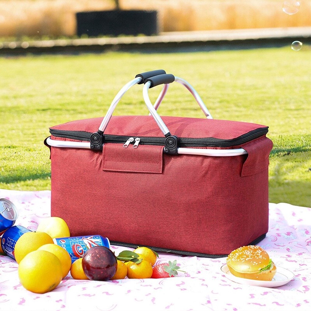 AVINAS Folding Picnic Basket Insulation Storage Food Basket Portable ...