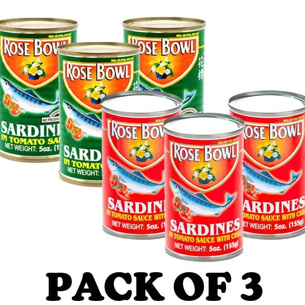 Rose Bowl Sardines in Tomato Sauce 155g Pack of 3 Cans HAVI SHOP ...