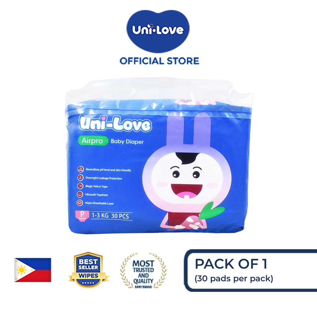 UniLove Airpro Baby Diaper 30's (Premature) Pack of 1 | Shopee Philippines