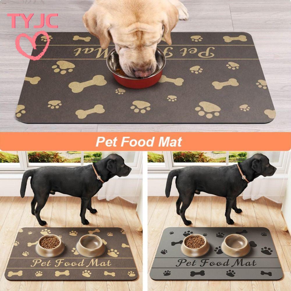 TYJC Pet Feeding Mat, Absorbent Stain-Resistant Dog Food Pad, Wear ...