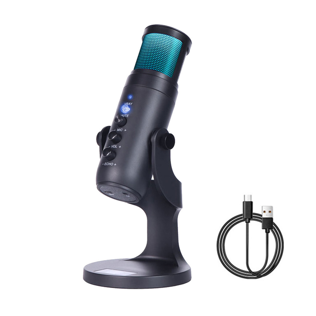 USB Microphone Noise Reduction Gaming Plug and Play Mute with Volume ...