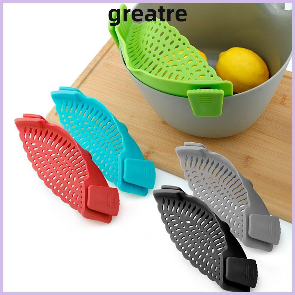 GREATRE Clip on Strainer, Silicone Universal Pot Strainer, Premium Heat ...