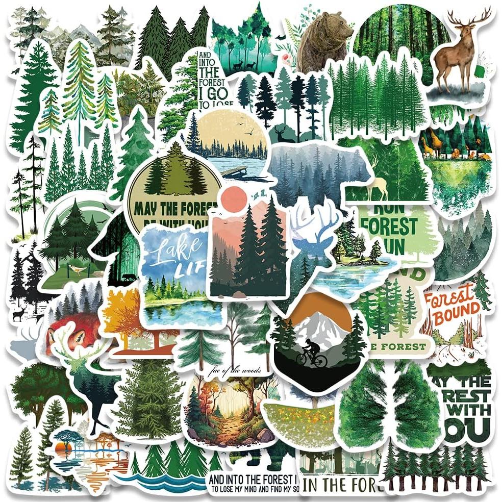 Forest Stickers, Adventure Aesthetic Outdoor Stickers Bulk, 50Pcs ...