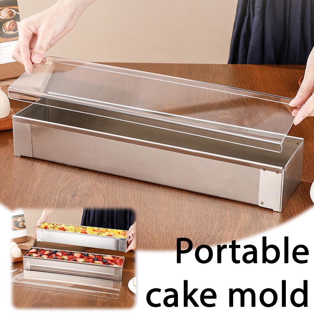 Non-Slip Stainless Steel Long Cake Mold Baking Tray Anti-Scratch ...