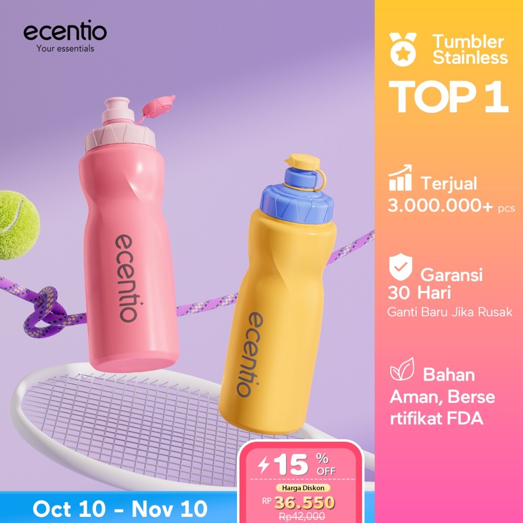 Ecentio 750ml Squeeze Sport plastic sports aesthetic cycling BPA free ...