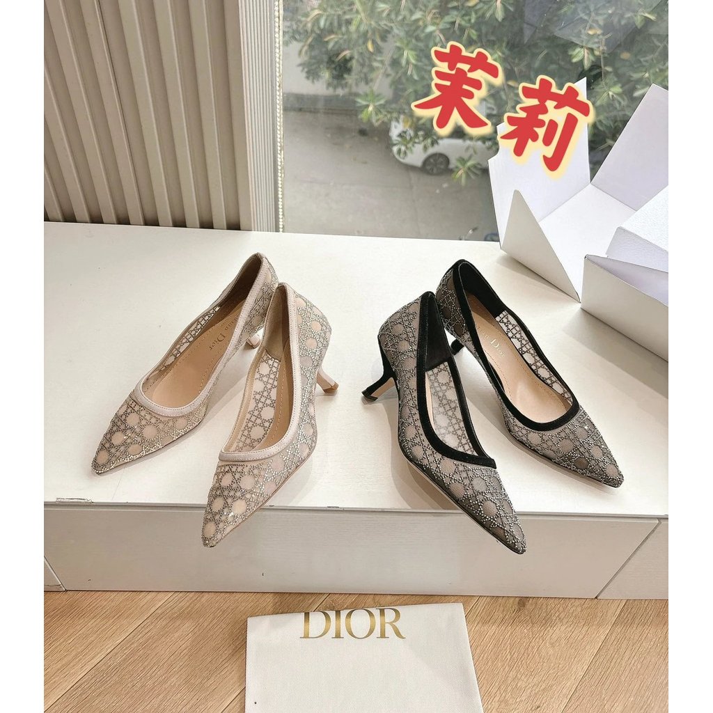 Original Label AAA+ 1:1 DI0R Brilliant Galaxy Mesh Diamond High Heels ...