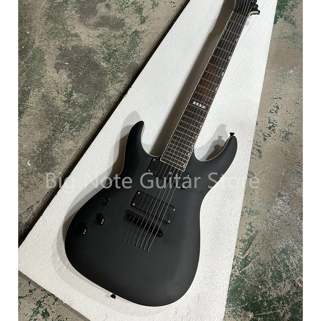 Matte Black Left Handed 7 Strings Electric Guitar Rosewood Fretboard ...