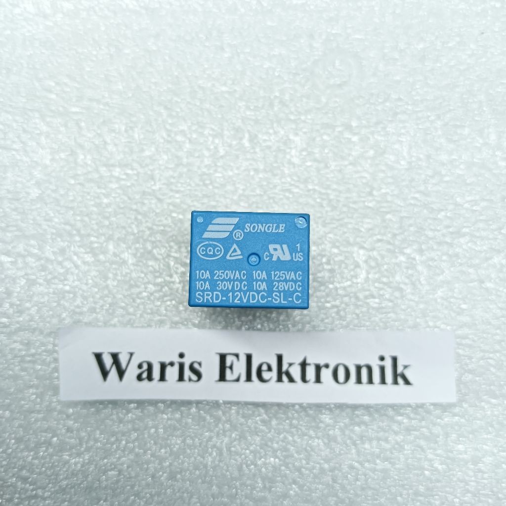 SONGLE Relay 12V 10A 5 Pin 5 Square Legs biru Model: SRD-12VDC-SL-C ...
