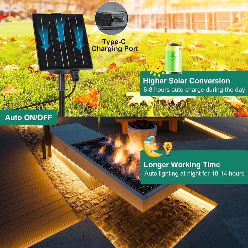 Solar Strip Lights Outdoor Waterproof led strip light 8 Mode with ...