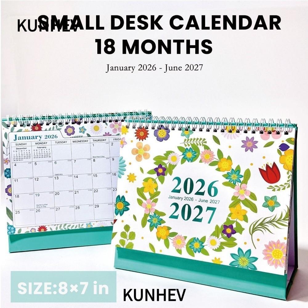 KUNHEV Desk Calendar, Small Cactus 2026 Desktop Planner, Office ...