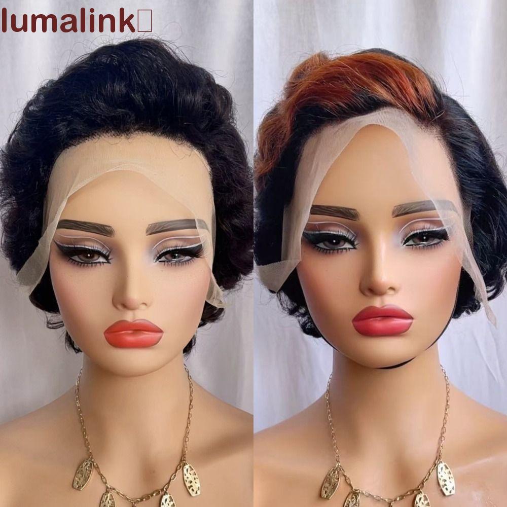 LUMALINK Pixie Cut Wigs, Lace Front 13x4 Short Curly Hair, Breathable ...