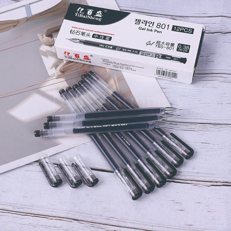 【Sari】12pcs 801 diamond pen (0.38mm) sign pen large capacity needle pen ...