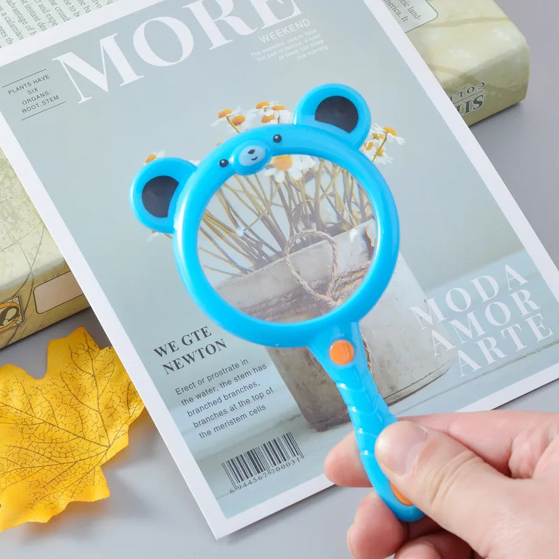 Children Holding Magnifying Glass Cute Primary School With Practical ...