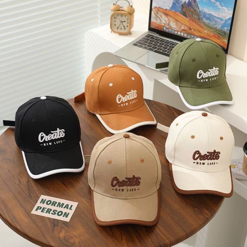 3-8Years Old Kids Baseball Cap 【CREATE】Cute Embroidered hard top Sun ...