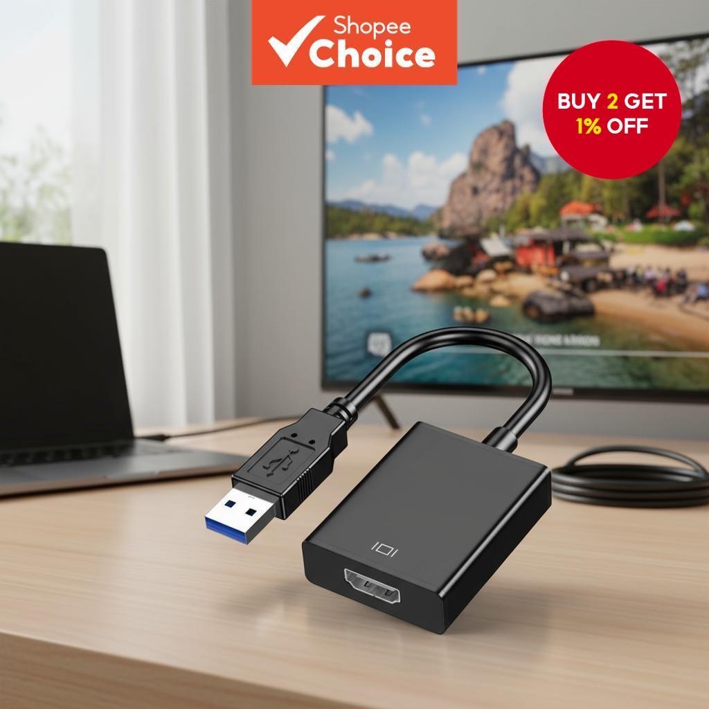 USB to HDMI Video Audio Converter External Adapter for PC Laptop ...