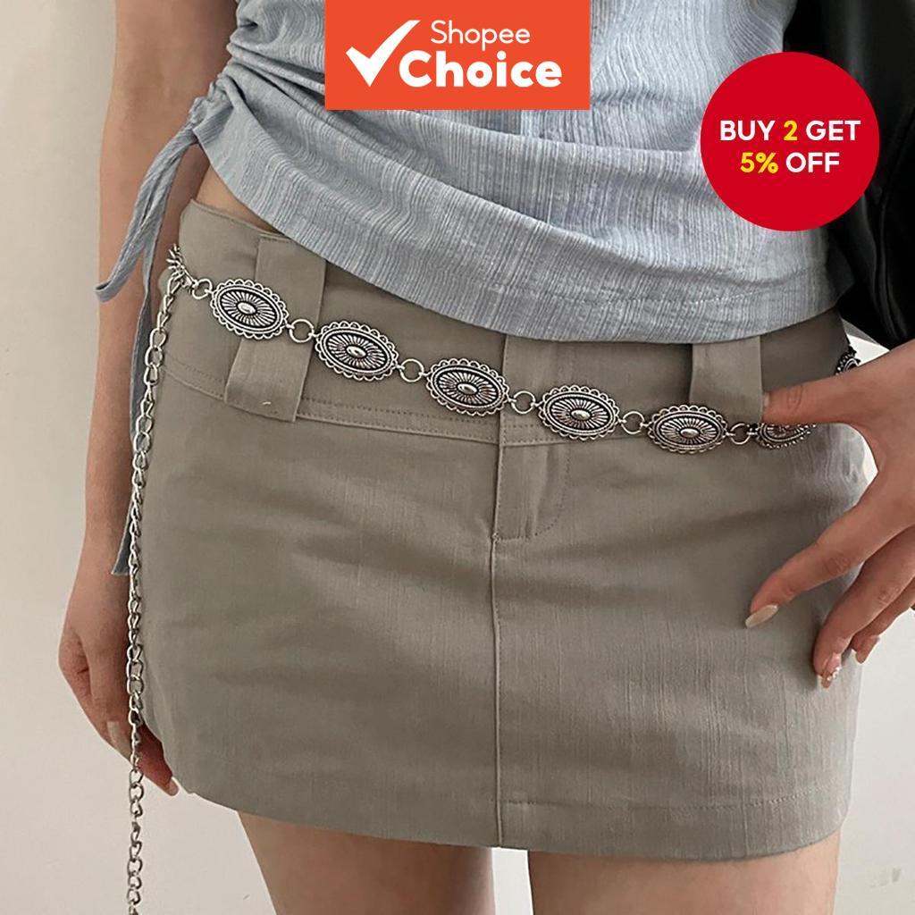 Bohemian Engraved Metal Waist Chain - Women's Adjustable Retro Belt for ...