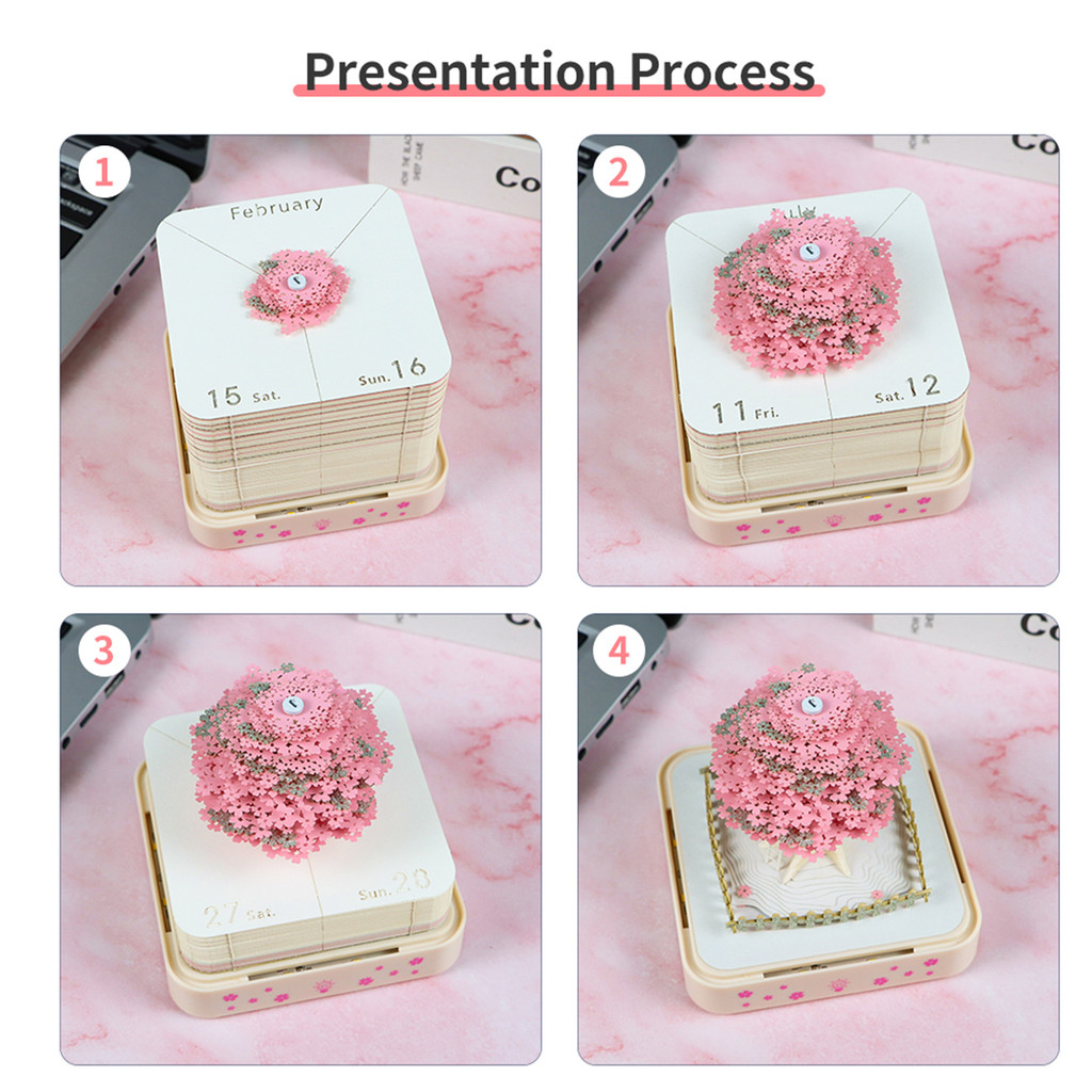 [lawrences.ph] Time Piece Calendar 2026 3D Memo Pads Calendar with Led ...